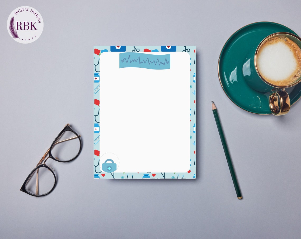 Medical Field Printable Stationery Set US Letter Size Pdf Instant ...
