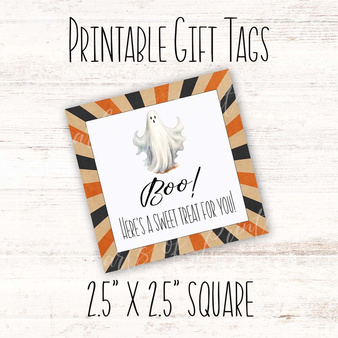 Halloween Ghost Gift Sweet Treat Tag Vintage 2.5 Square - Etsy