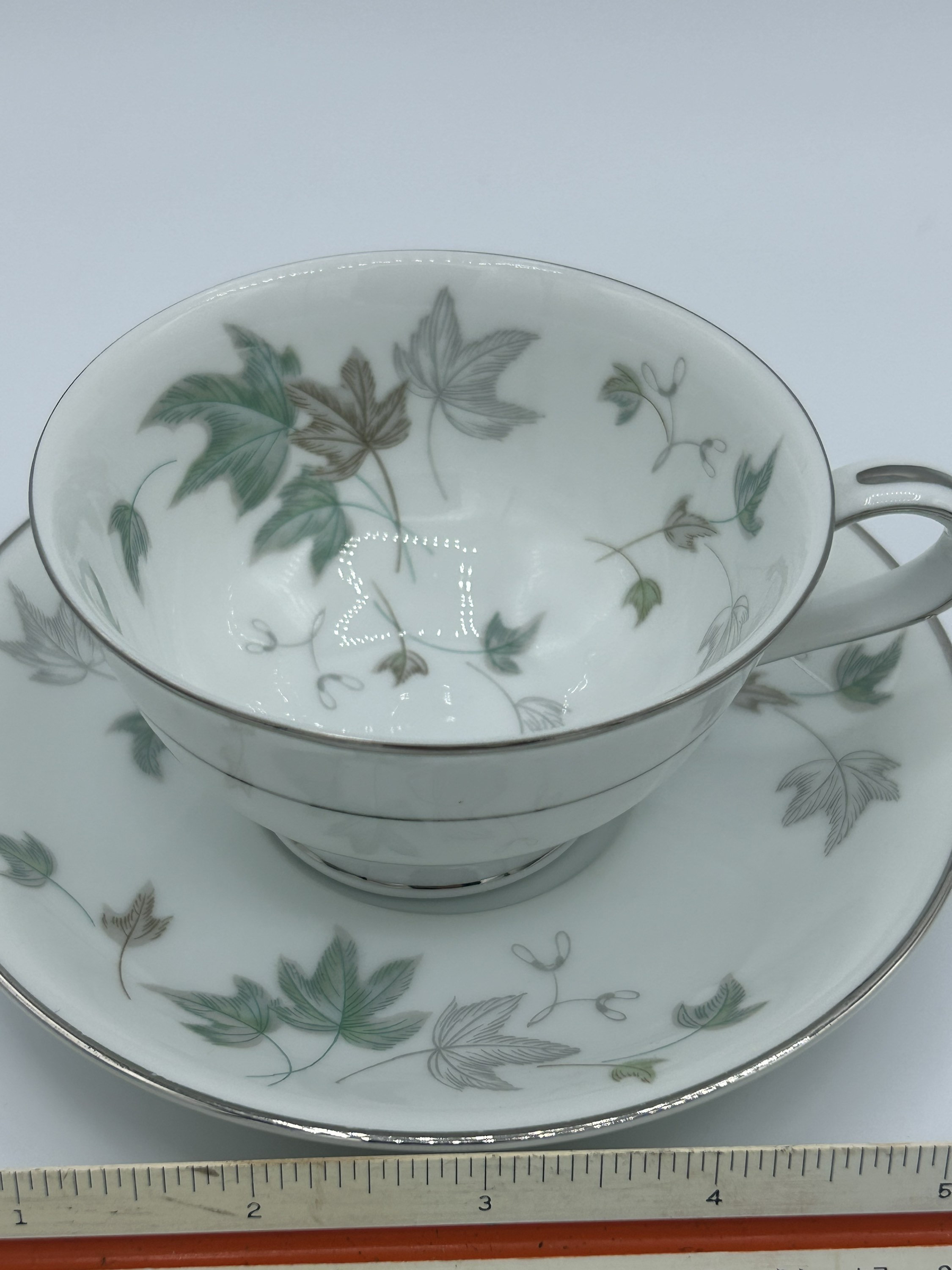 Noritake Saucer and Cup Set Noritake 5769 Green Leaves - Etsy