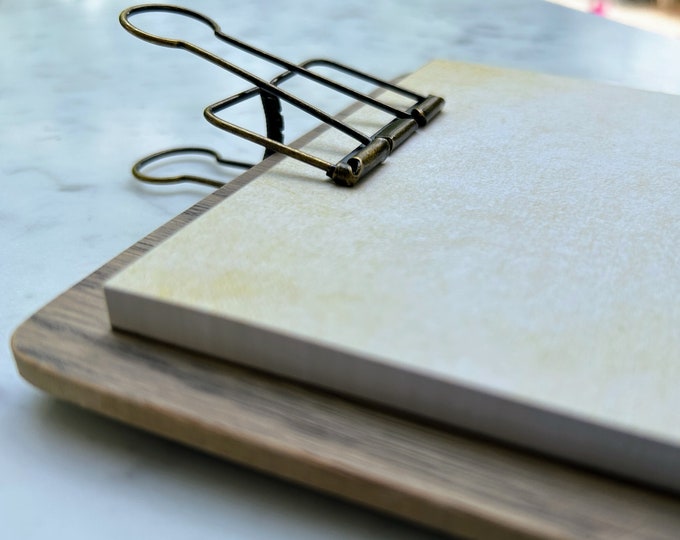Weathered Gray Antique Brass Clipboard for 5.5 X 8.5 Notepads Notepad ...