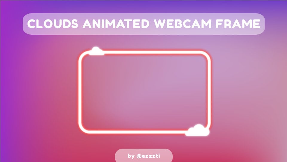 Clouds Animated Webcam Frame - Cute Overlay - Clouds Overlay - Webcam ...
