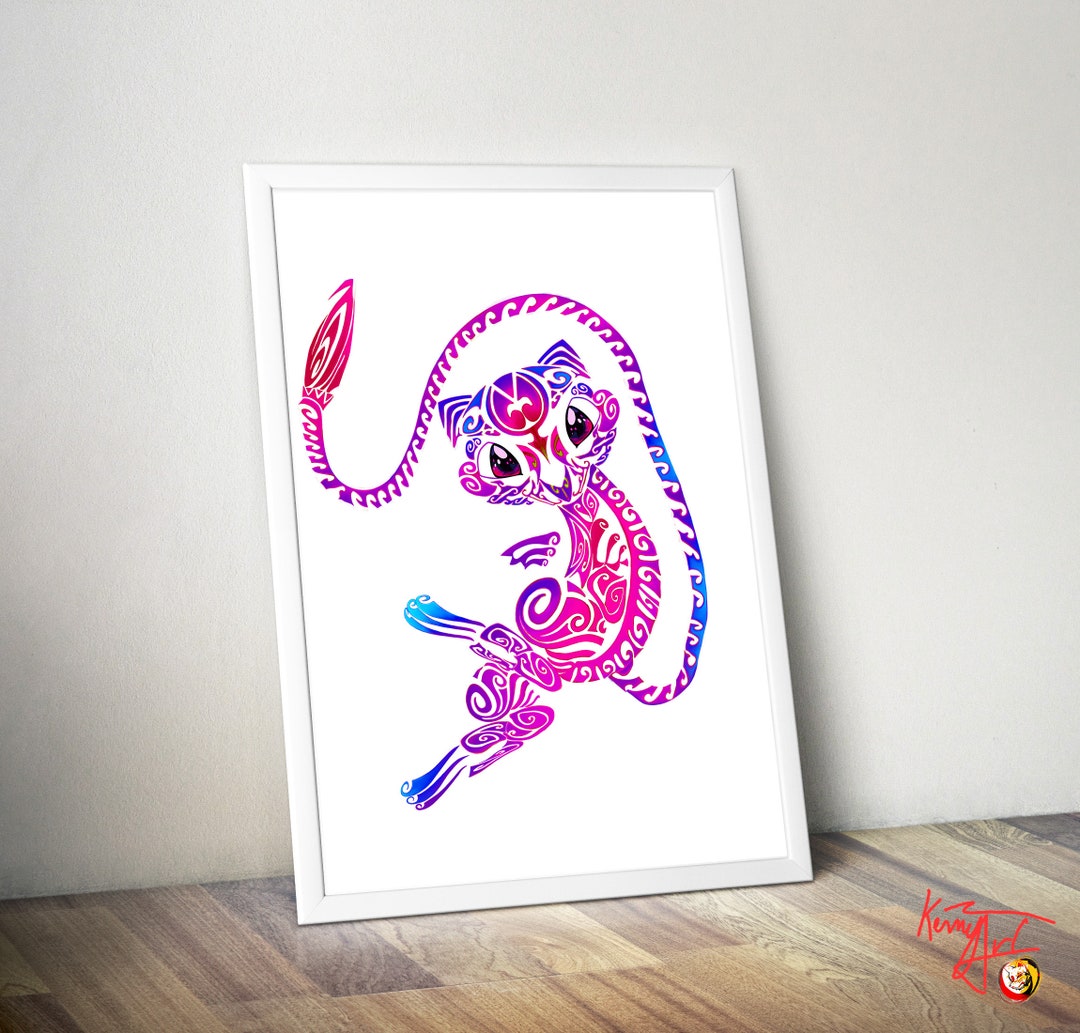 Pokemon Maori Download Print, Mew Maori Print Art Poster for Kids Room ...