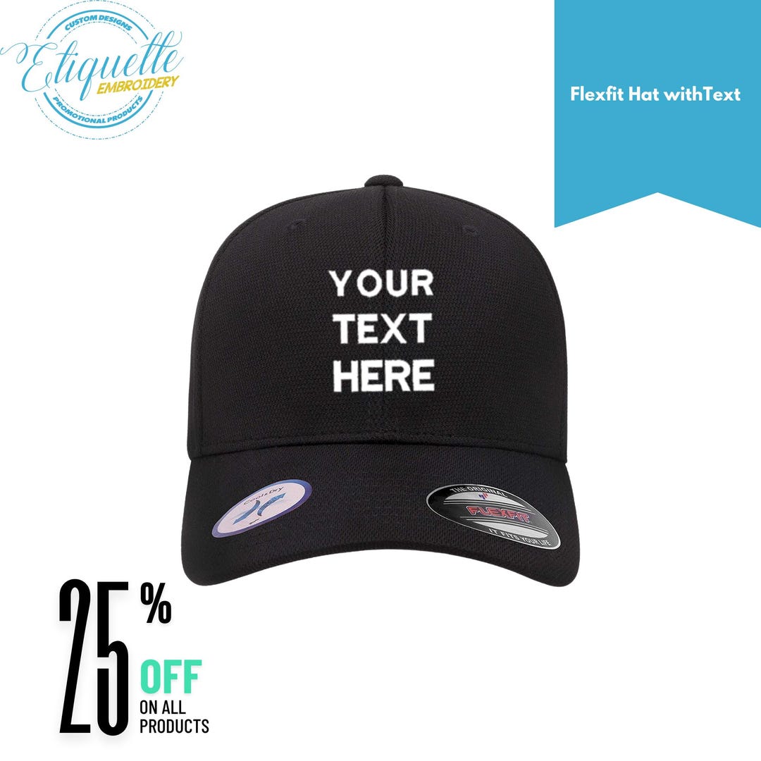 Custom Embroidered Flexfit Hat: Personalized 6-panel Cap - Etsy