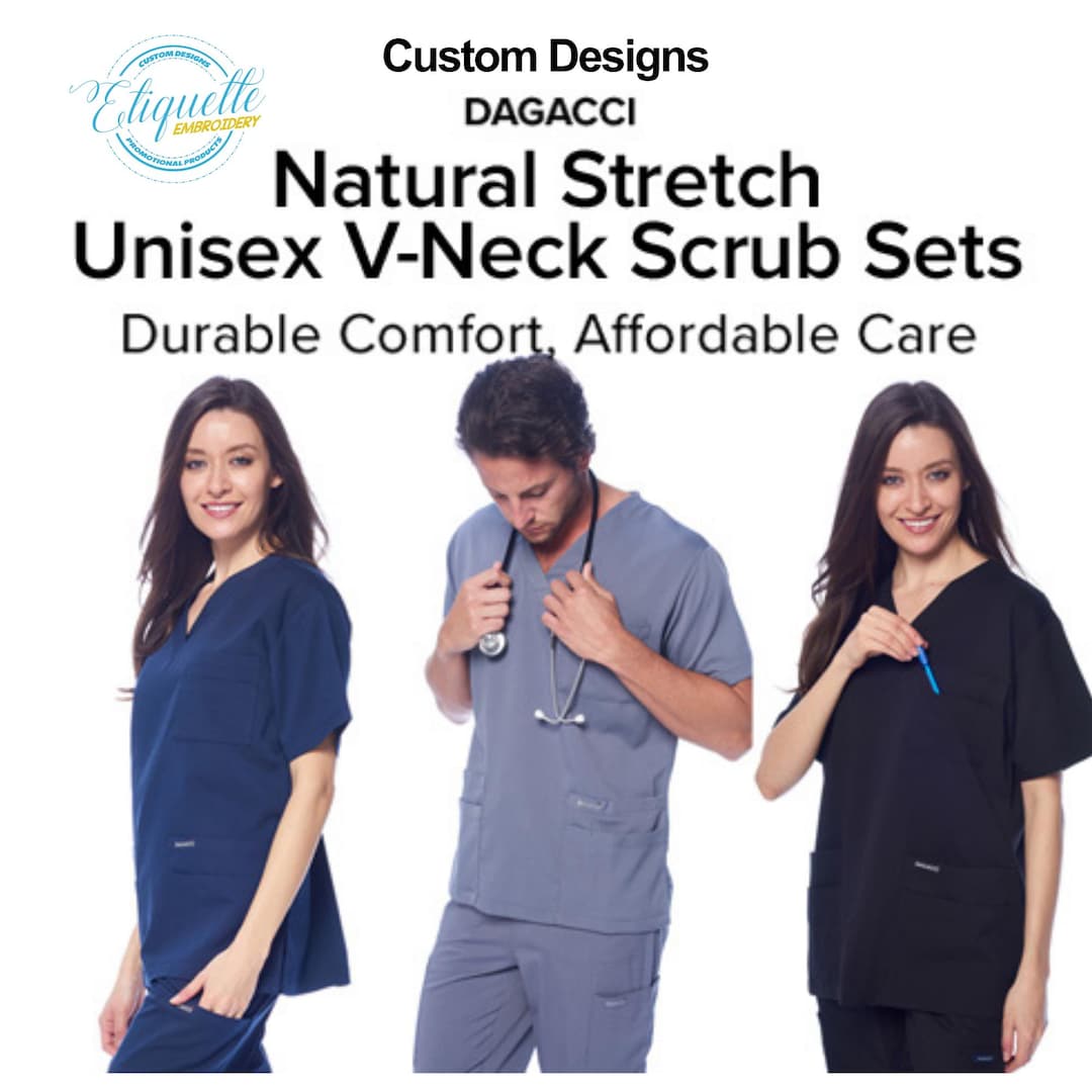 Custom Embroidered Medical Scrub Set: Personalized Salon Uniform - Etsy