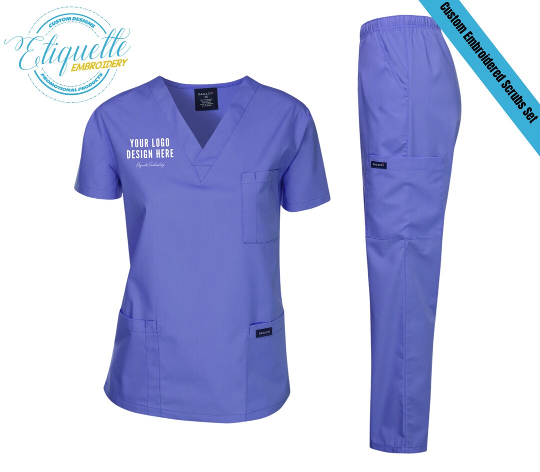 Custom Embroidered Scrubs Set: Personalized Medical Uniform - Etsy