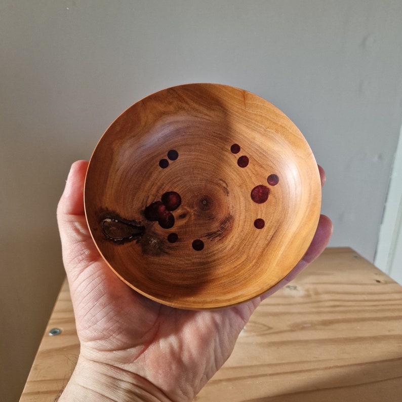 Small Wood Bowl, Red Resin - Etsy