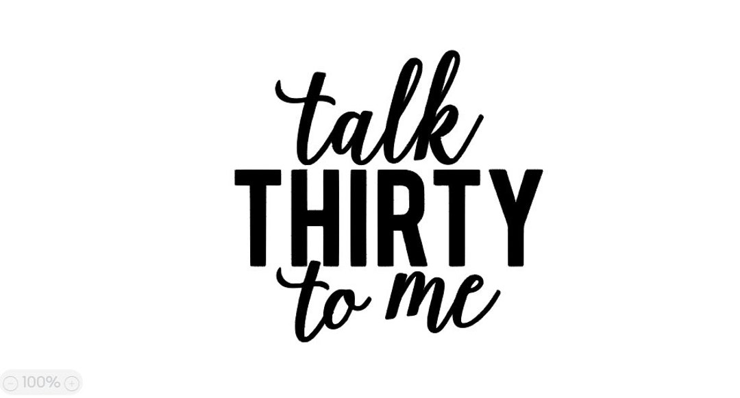 Talk Thirty to Me Vinyl Decal, 30th Birthday Party Sticker - Etsy