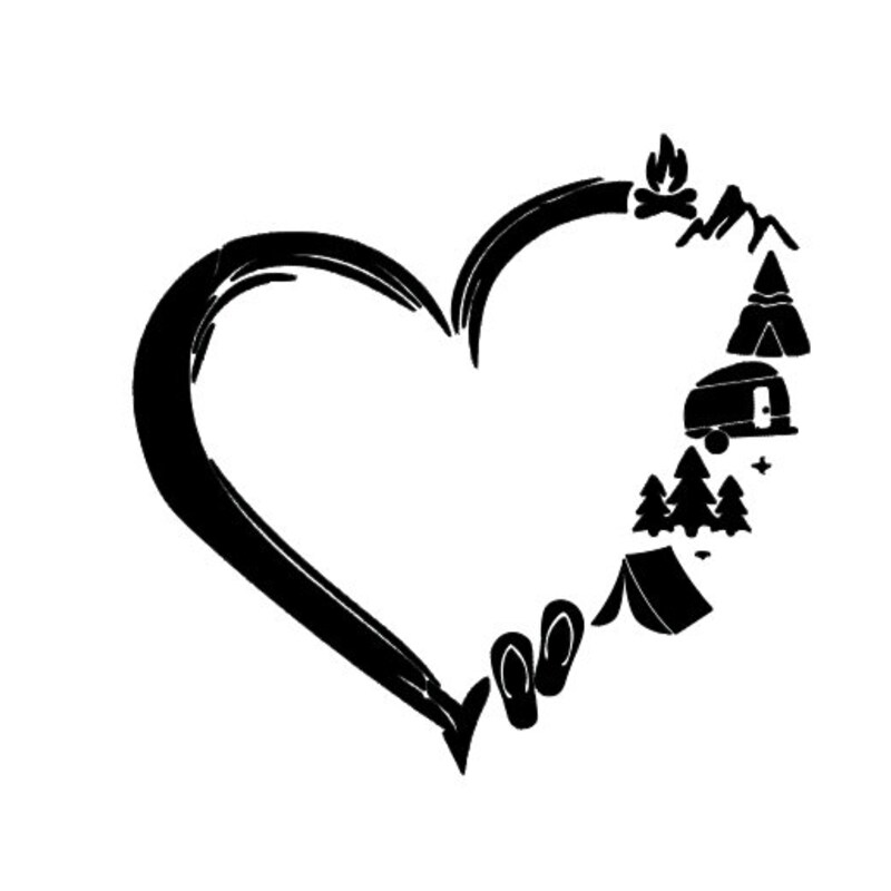 Camping Heart - Etsy