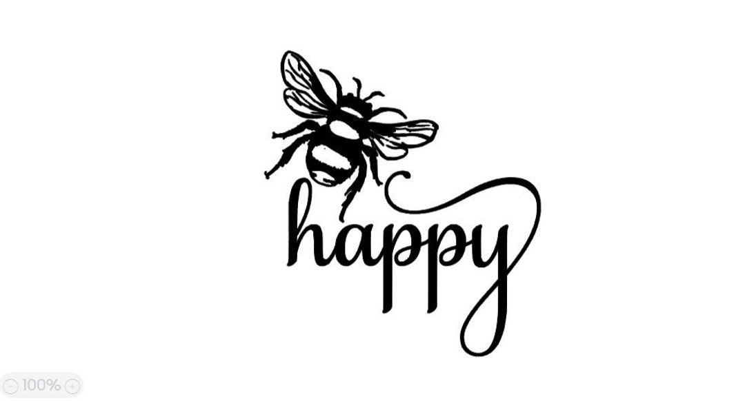 Bee Happy Sticker, Water Bottle Stickers, Laptop Stickers, Bee Joke ...