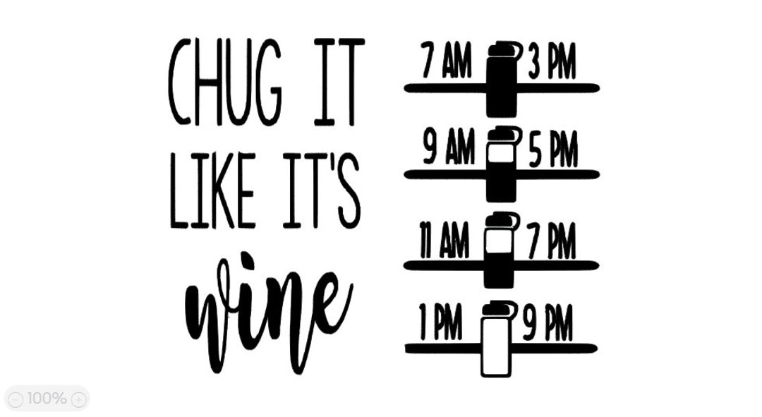 Chug It Like Its Wine, Sticker, Water Tracker, Water Bottle, Vinyl ...