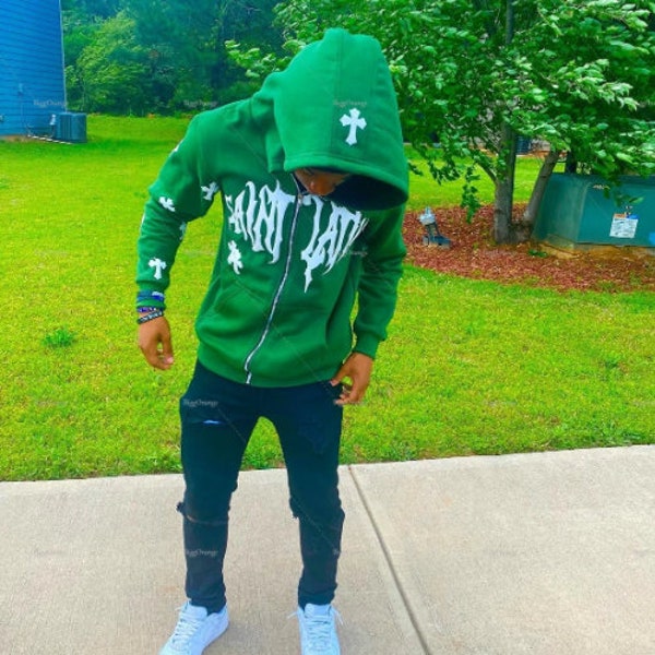 Full Zip Hoodie Over Face - Etsy
