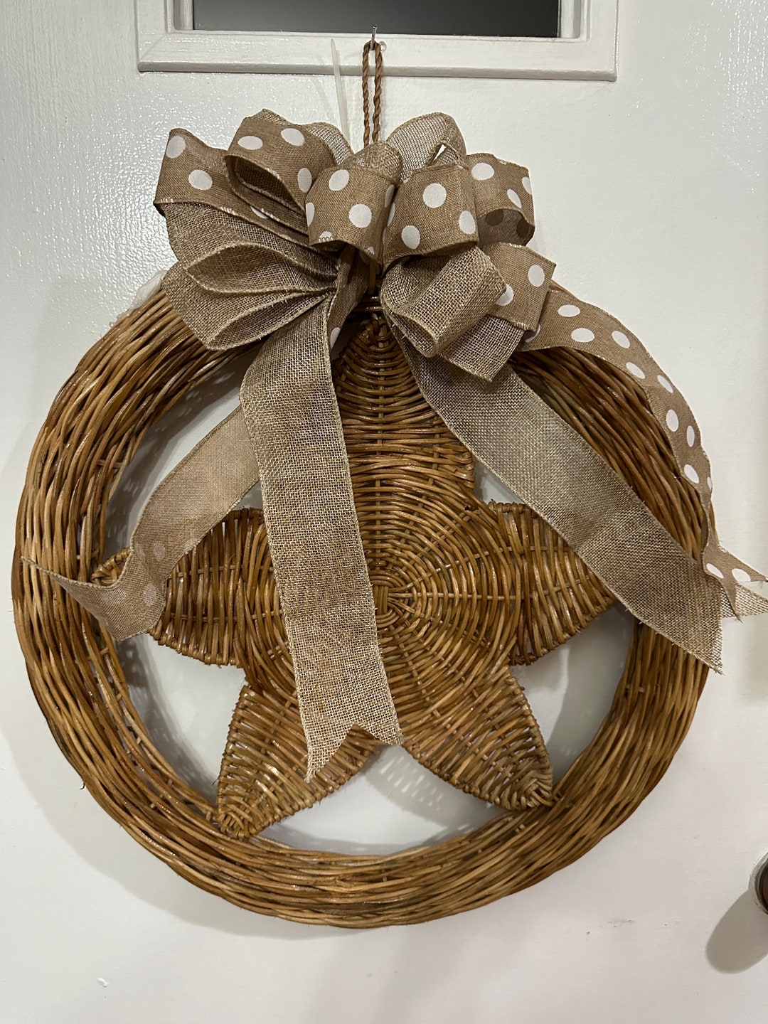 Wicker Wreath Star or Parol With Ribbon - Etsy