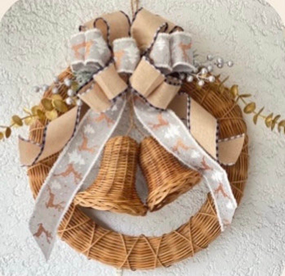 Wicker Wreath or Parol With Ribbon and Bells - Etsy