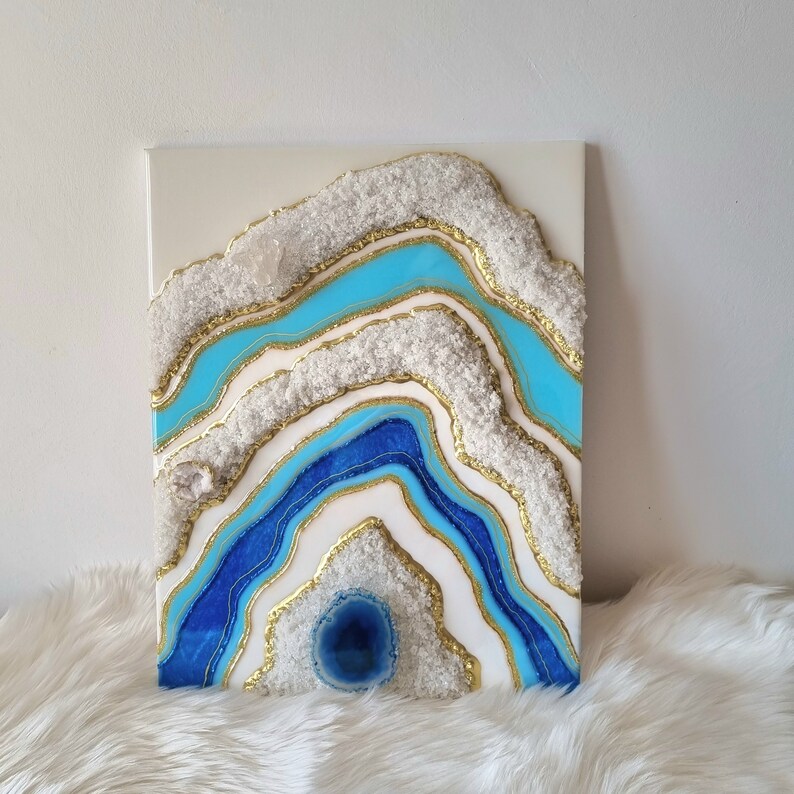 Wall Decor, Resin Wall Art, Crystal Geode Decor, Resin Geode Art - Etsy