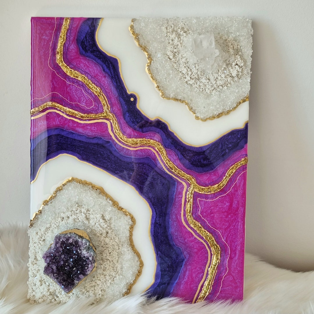 Amethyst and Quartz Geode Wall Decor,resin Geode Wall Art, Crystal ...