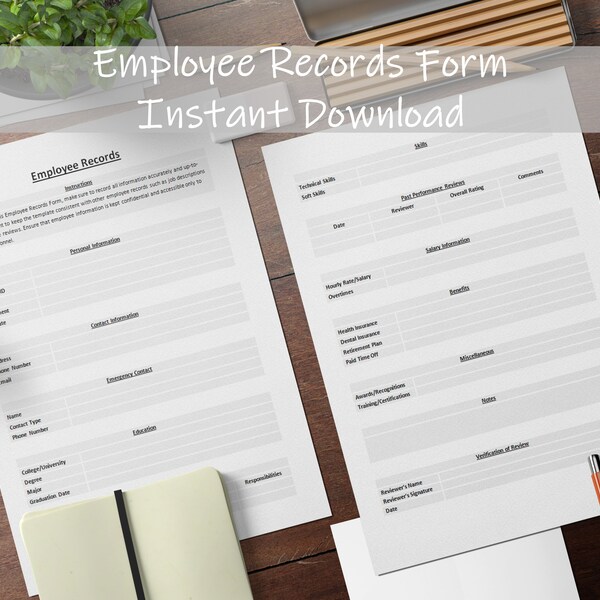 Employee Information Form - Etsy