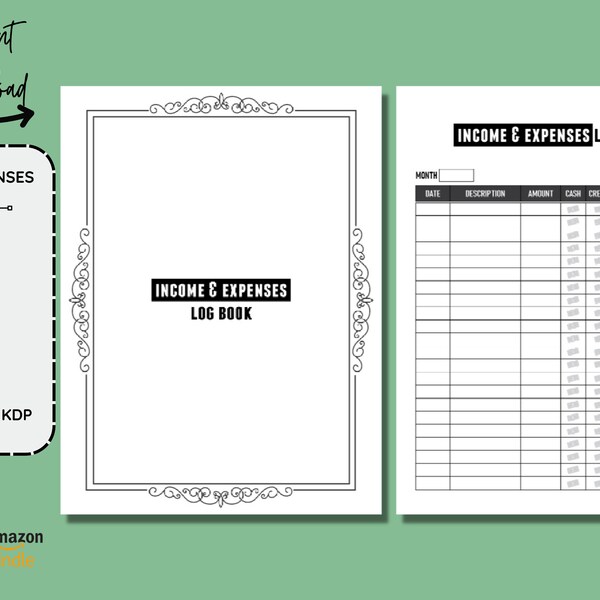 Income and Expense Log Book - Etsy