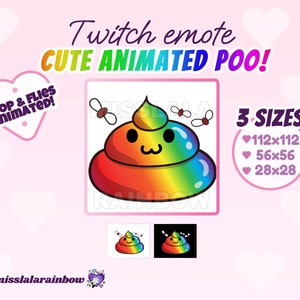 Funny Cute Poop ANIMATED Emote / Rainbow Colors / Bouncing Animation ...