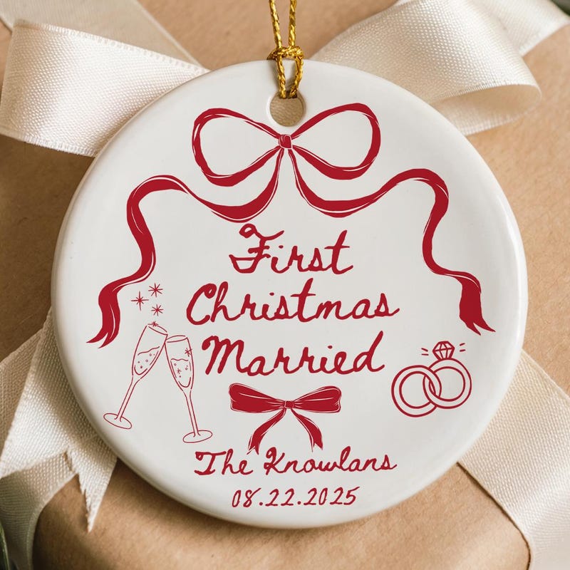 First Christmas Married Bow - Etsy