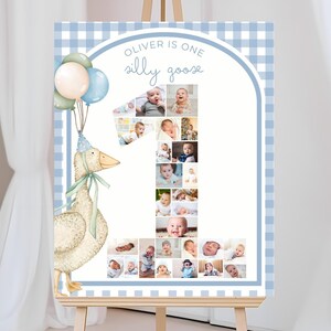 One Silly Goose Birthday Sign Photo Collage Editable Silly Goose Party ...