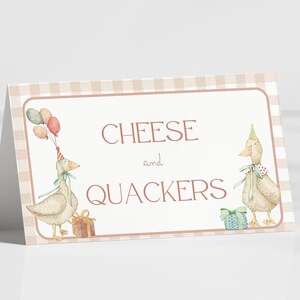 Silly Goose 1st Birthday Buffet Labels Goose 1st Birthday Place Cards ...