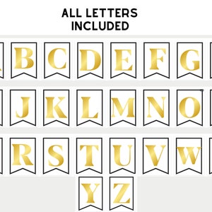 DIY Printable PDF BANNER, Alphabet Letter Banner, Printable Swallowtail ...