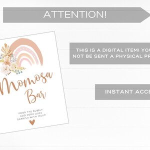 Momosa Sign Boho Rainbow Sign Boho Rainbow Mimosa Sign Boho Rainbow ...