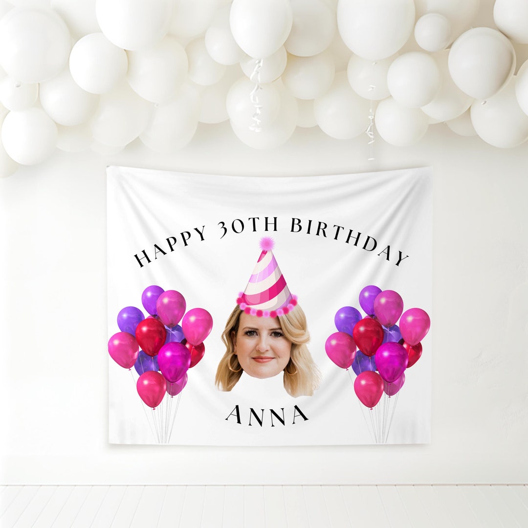 Custom Face Birthday Banner With Photo Birthday Sign Big Head Funny ...