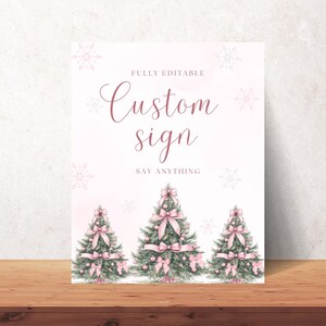 Pink Winter Onederland Editable Sign Template Winter Wonderland Girls ...