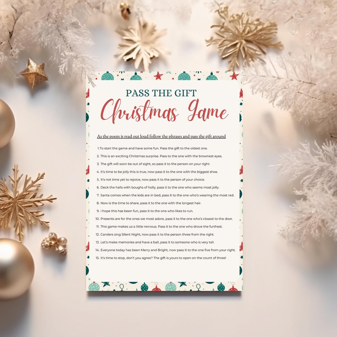 Christmas Pass the Gift Game Office Christmas Party Games Printable ...