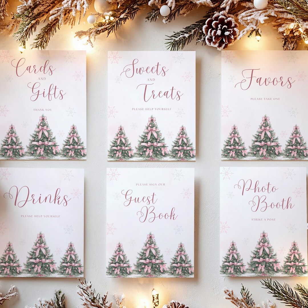 Pink Winter Onederland Editable Sign Bundle Winter Wonderland Girls ...