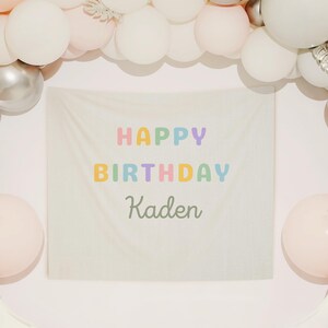 Personalized Birthday Name Flag Custom Birthday Banner Fabric Sign ...