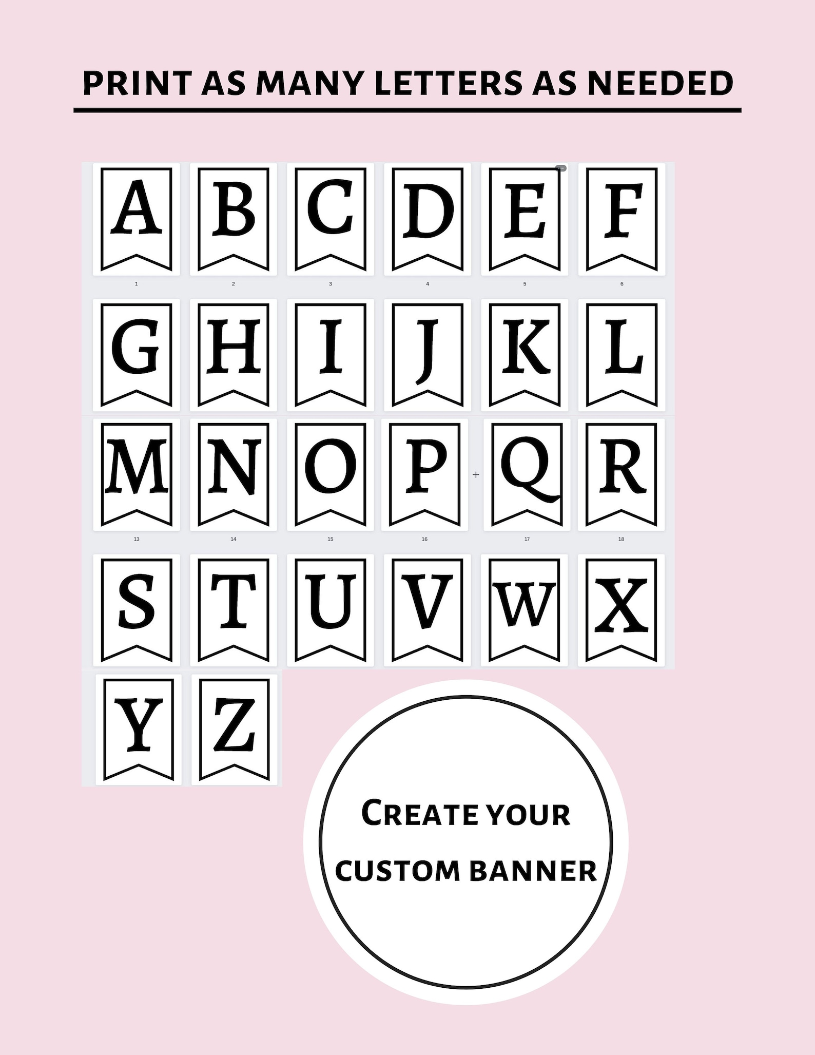 Printable PDF BANNER Printable Alphabet Letter Banner | Etsy