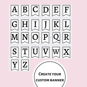 Printable PDF BANNER, Printable Alphabet Letter Banner, Printable ...