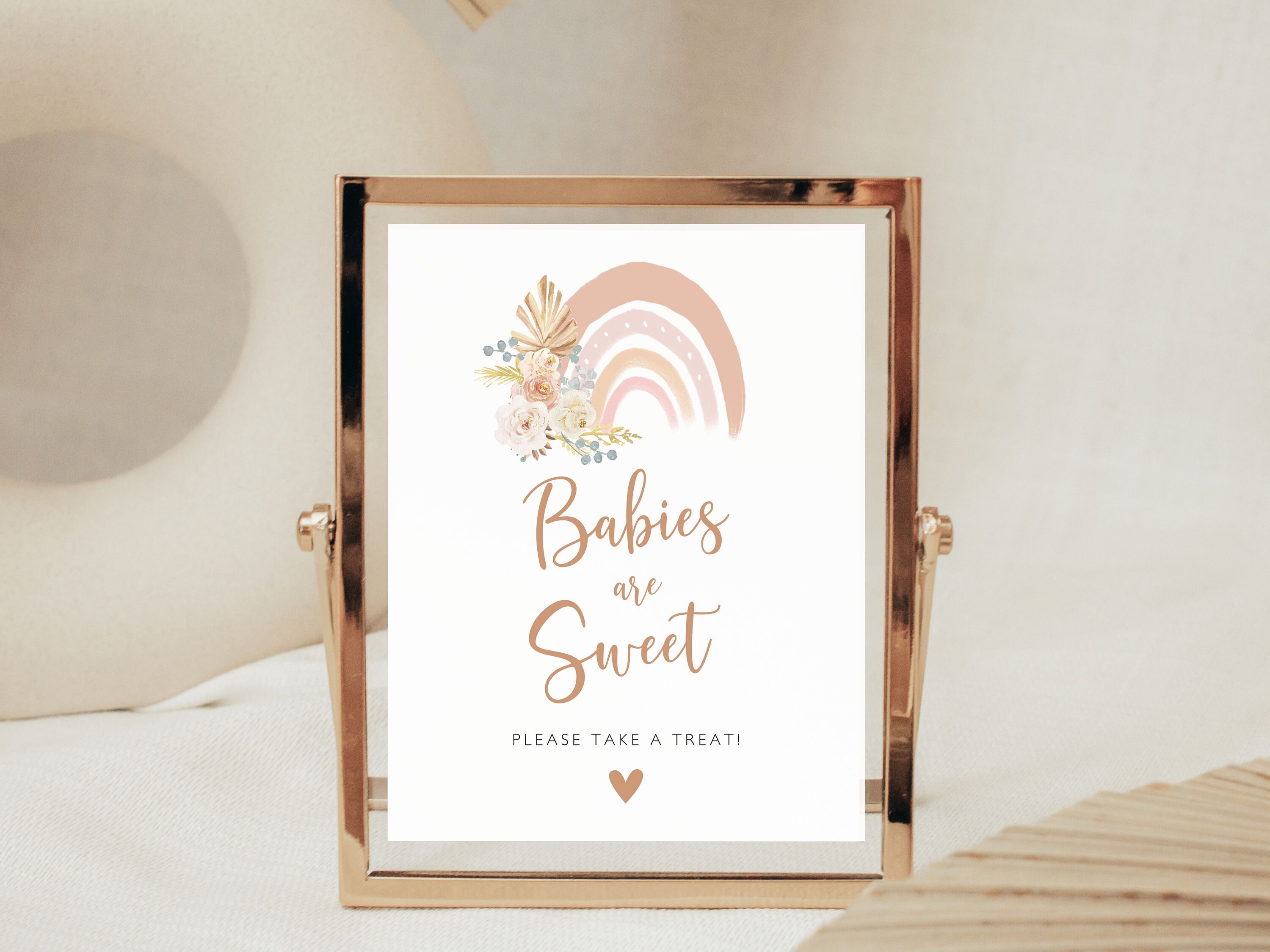 Babies Are Sweet Sign Printable Baby Shower Sign Boho Rainbow Baby ...