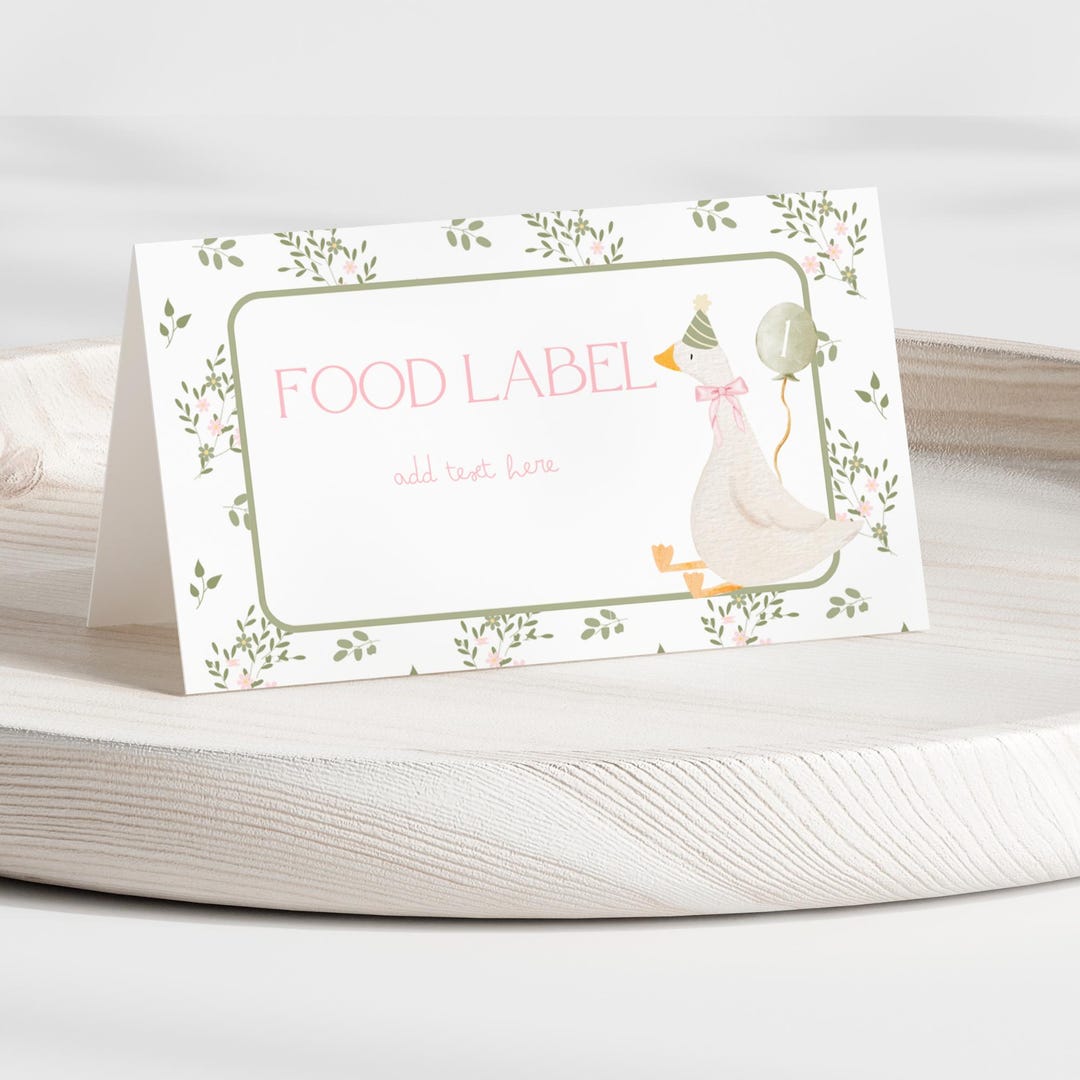 Silly Goose 1st Birthday Buffet Labels Goose 1st Birthday Place Cards ...