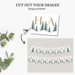 Winter Onederland Happy Birthday Banner Winter Birthday Banner Deer ...