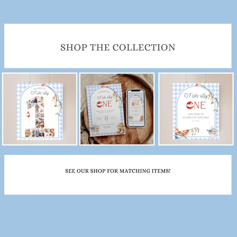 Ofishally One Birthday Buffet Labels Fishing 1st Birthday Place Cards ...