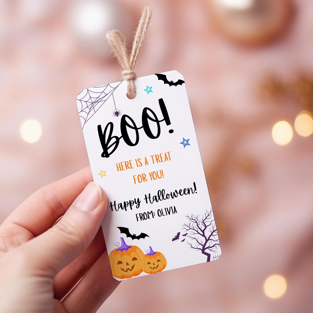 Halloween Favor Tags Boo Gift Tags Trick or Treat Favor Tags Treat Bags ...