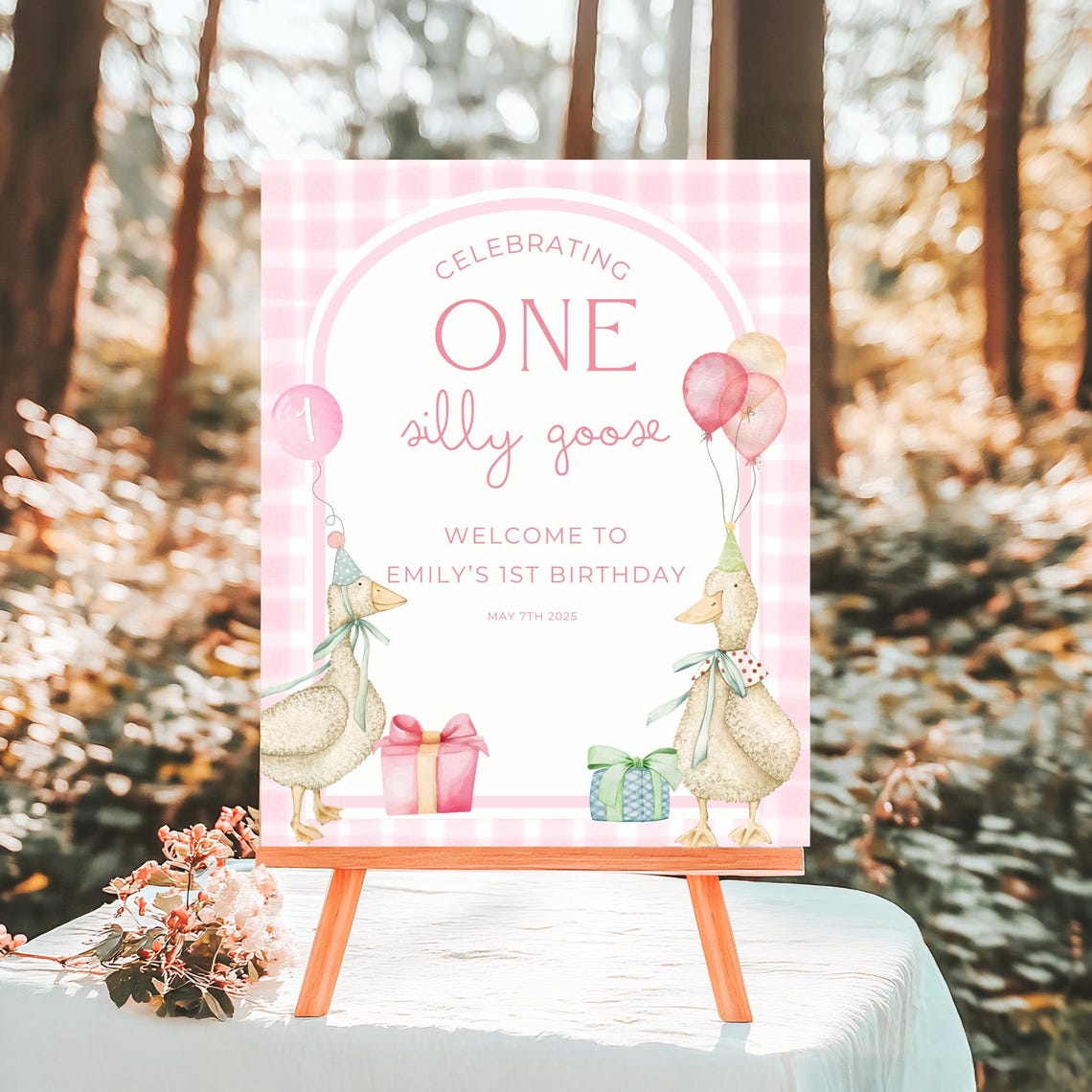 One Silly Goose Birthday Welcome Sign Editable Silly Goose Party ...