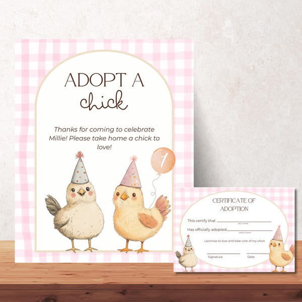 Chick Adoption Certificate - Etsy