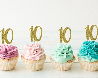 Ten Cupcake Toppers - Etsy
