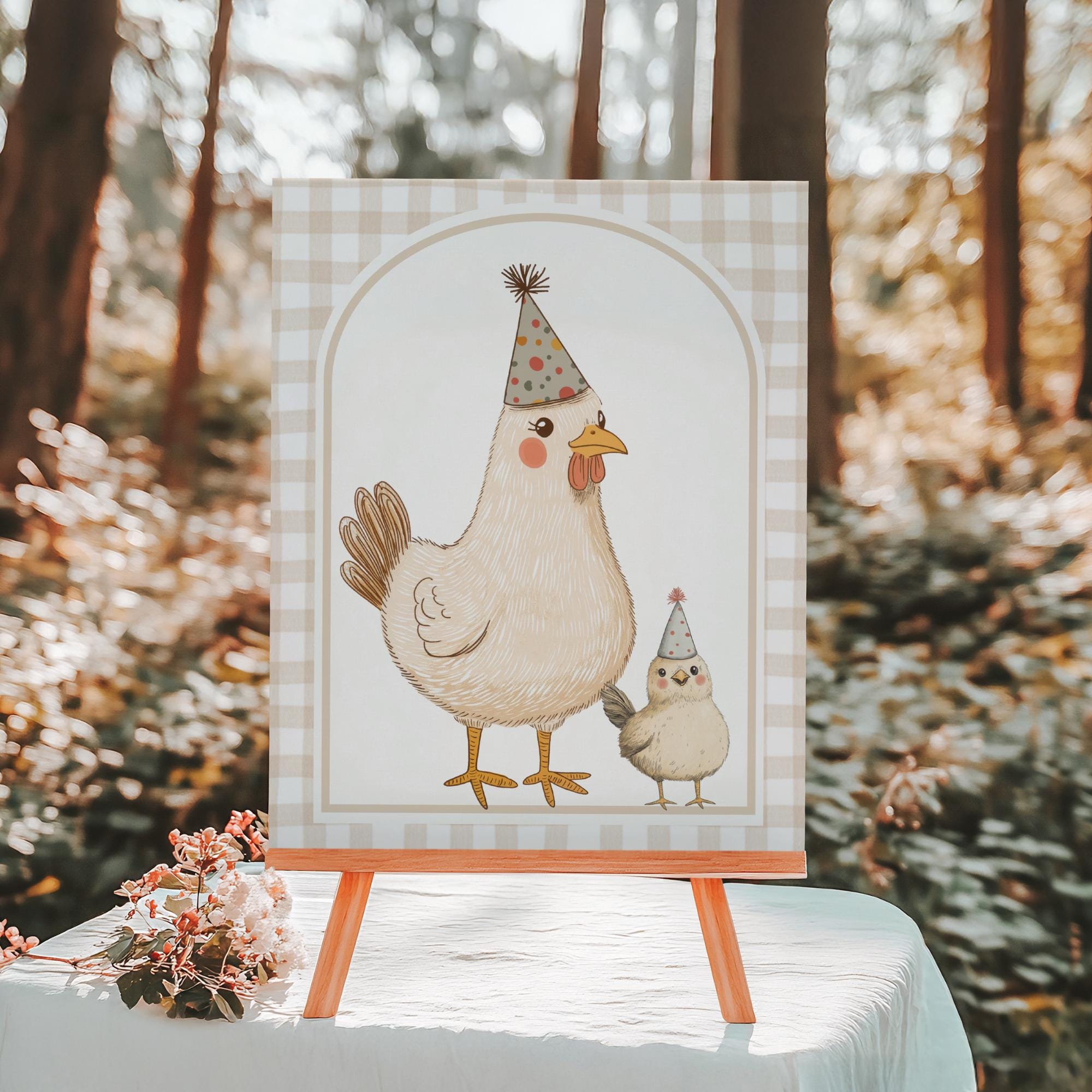 One Cute Chick Birthday Sign Chicken Theme 1st Birthday Sign This Chick ...