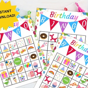Birthday Bingo, Printable Birthday Bingo, Birthday Party Activities ...