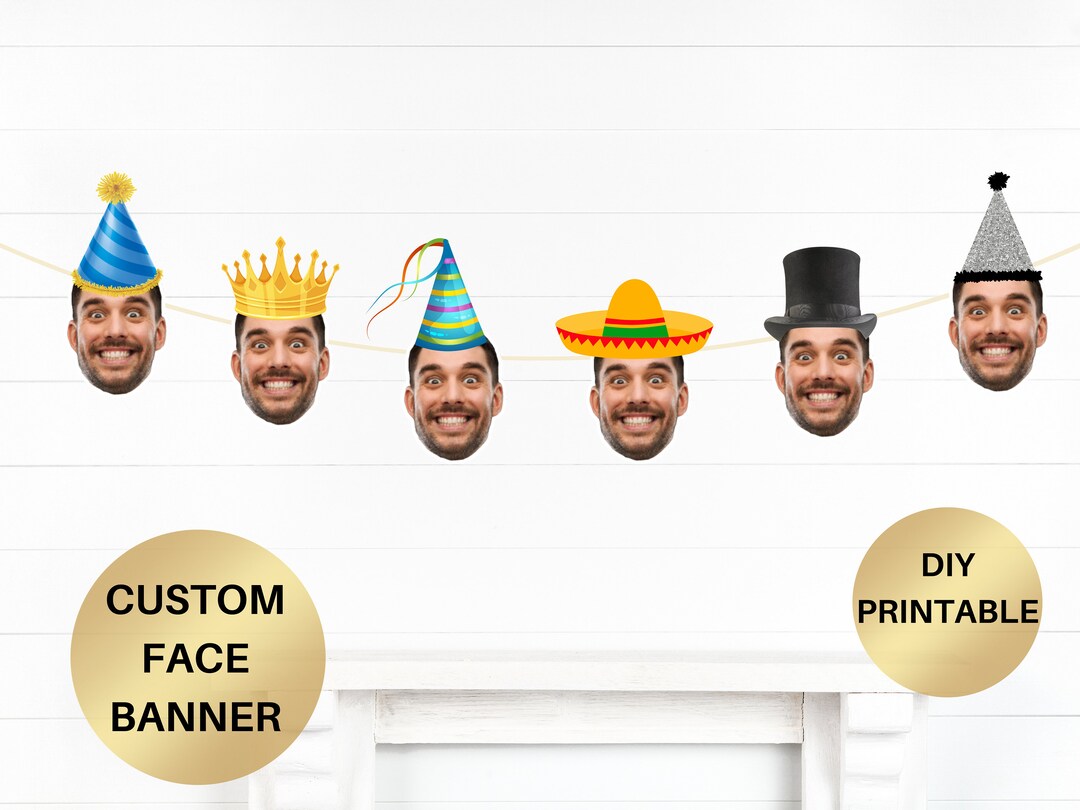 Custom Face Photo Banner Personalized Birthday Banner Customized Party ...