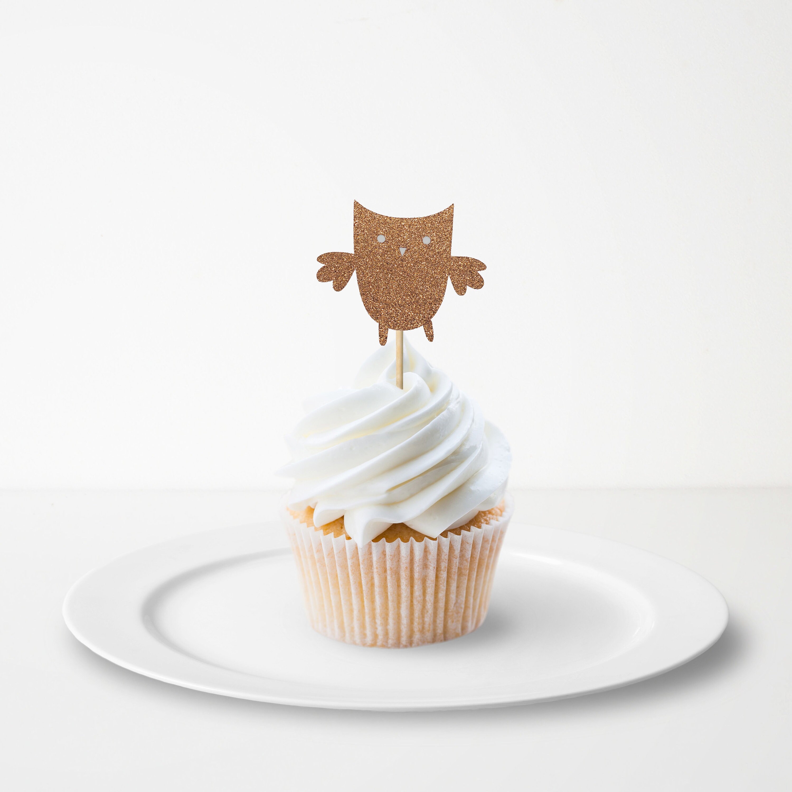 Owl Birthday Cupcake Toppers