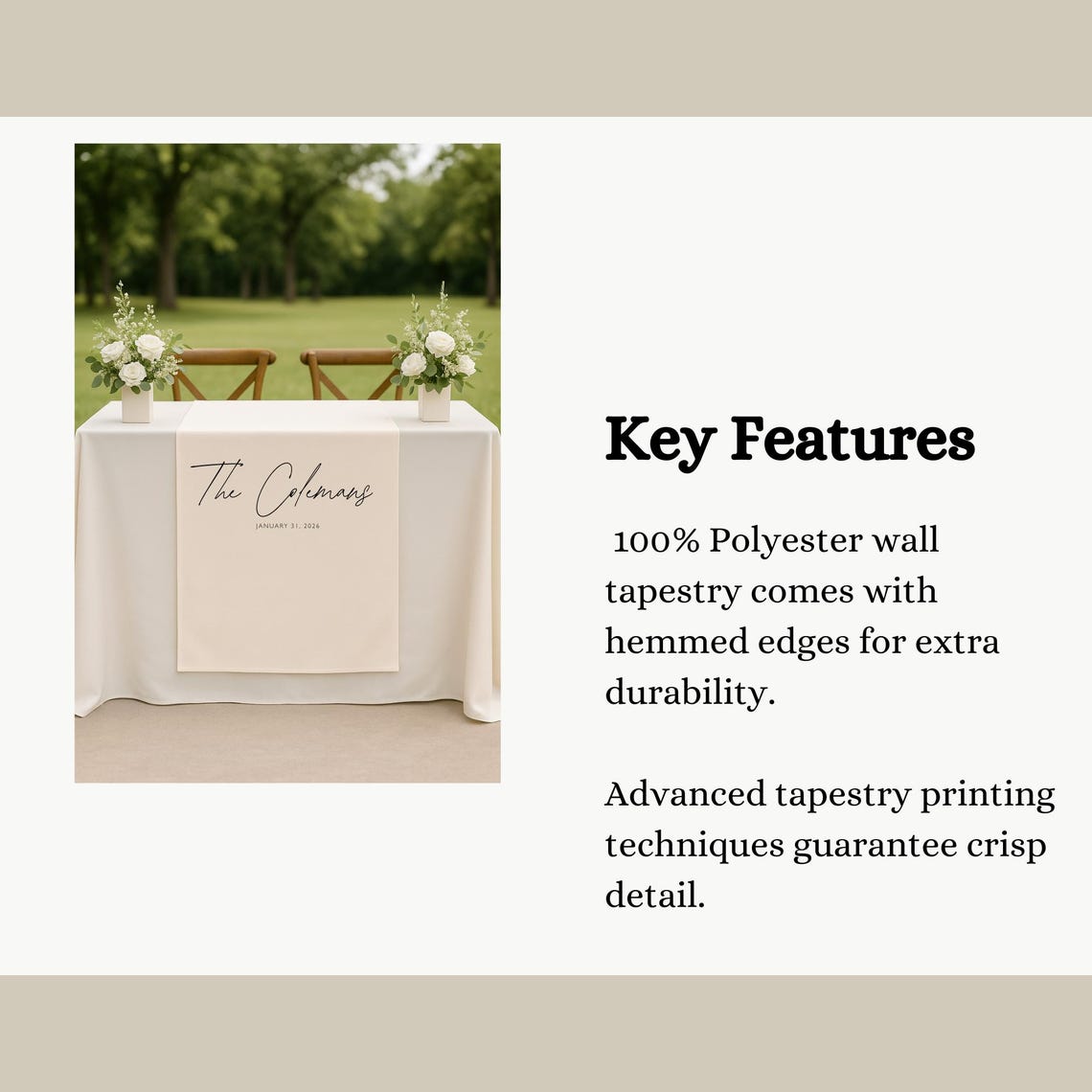 Wedding Table Runner Personalized Last Name Sign Custom Linen Wedding ...