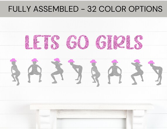 Lets Go Girls Banner Space Cowgirl Bachelorette Sign Nash - Etsy