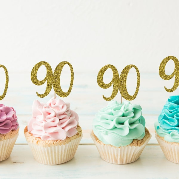 90th Cupcake Toppers - Etsy