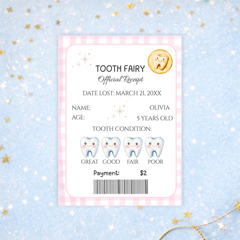 Tooth Fairy Letter Editable Template Printable Note for Kids First ...